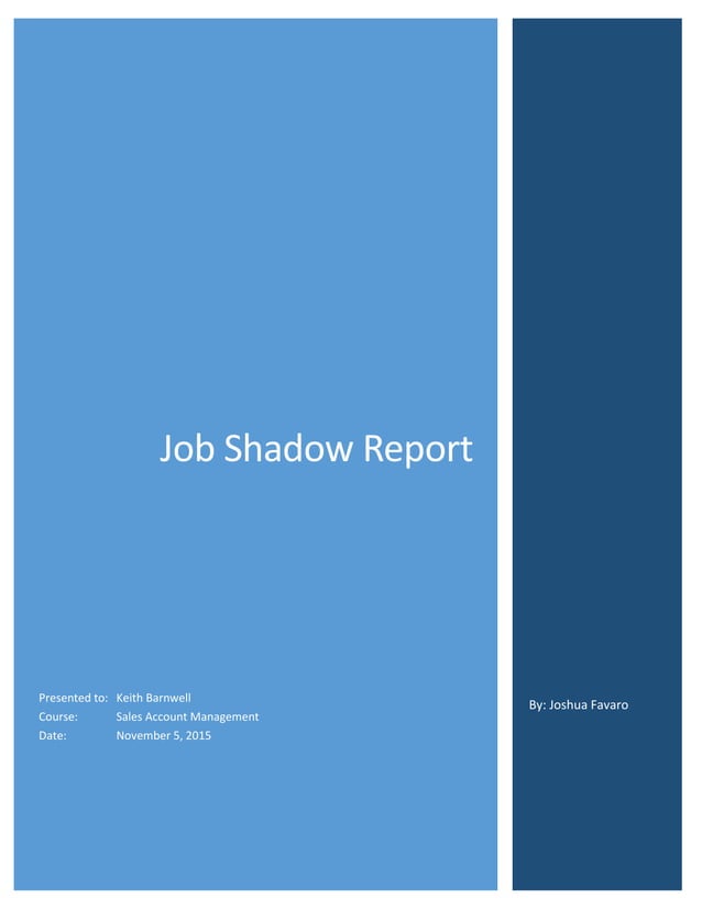 Sales Account Management - Job Shadow Report | PDF