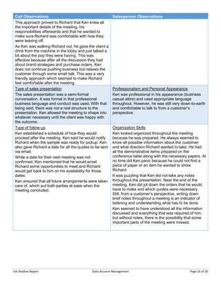 Sales Account Management - Job Shadow Report | PDF