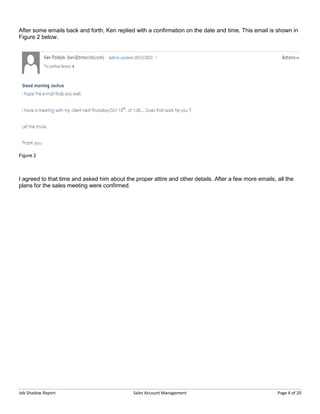 Sales Account Management - Job Shadow Report | PDF