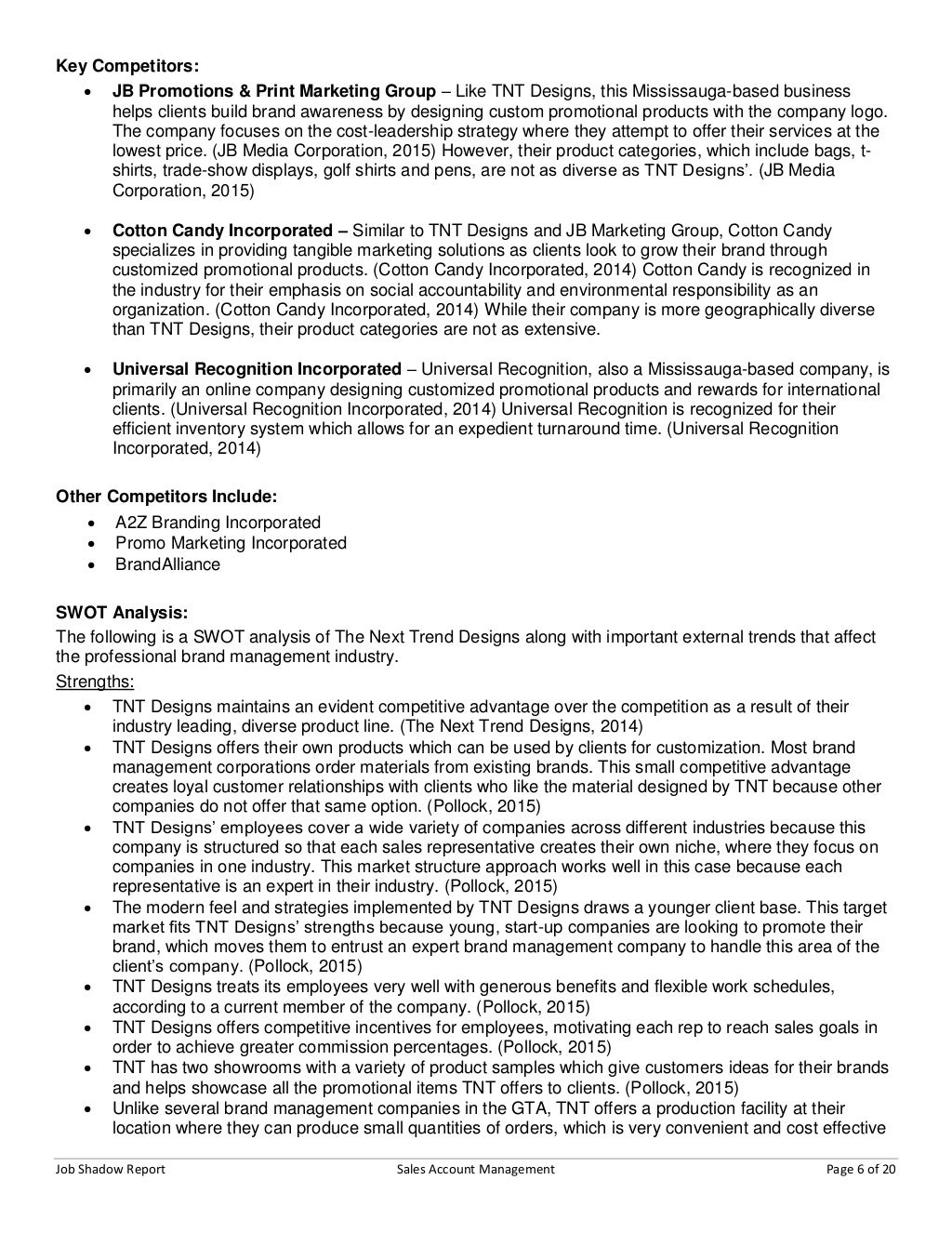Sales Account Management Job Shadow Report Sales Account Management Job Shadow Report