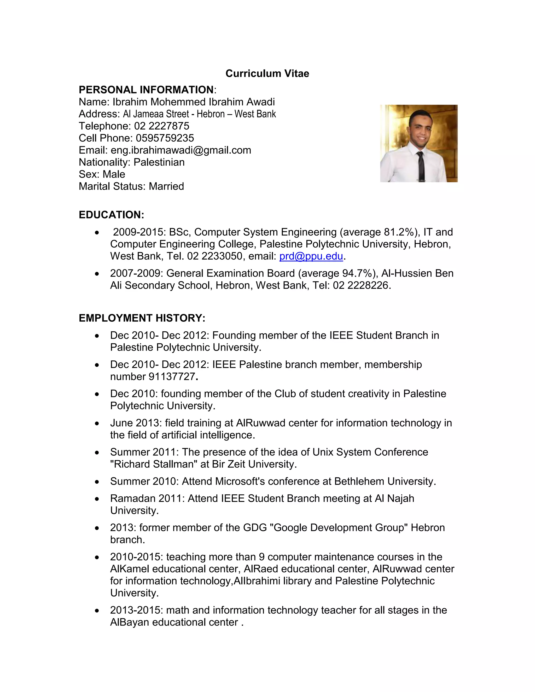English CV | PDF | Computing | Technology & Computing