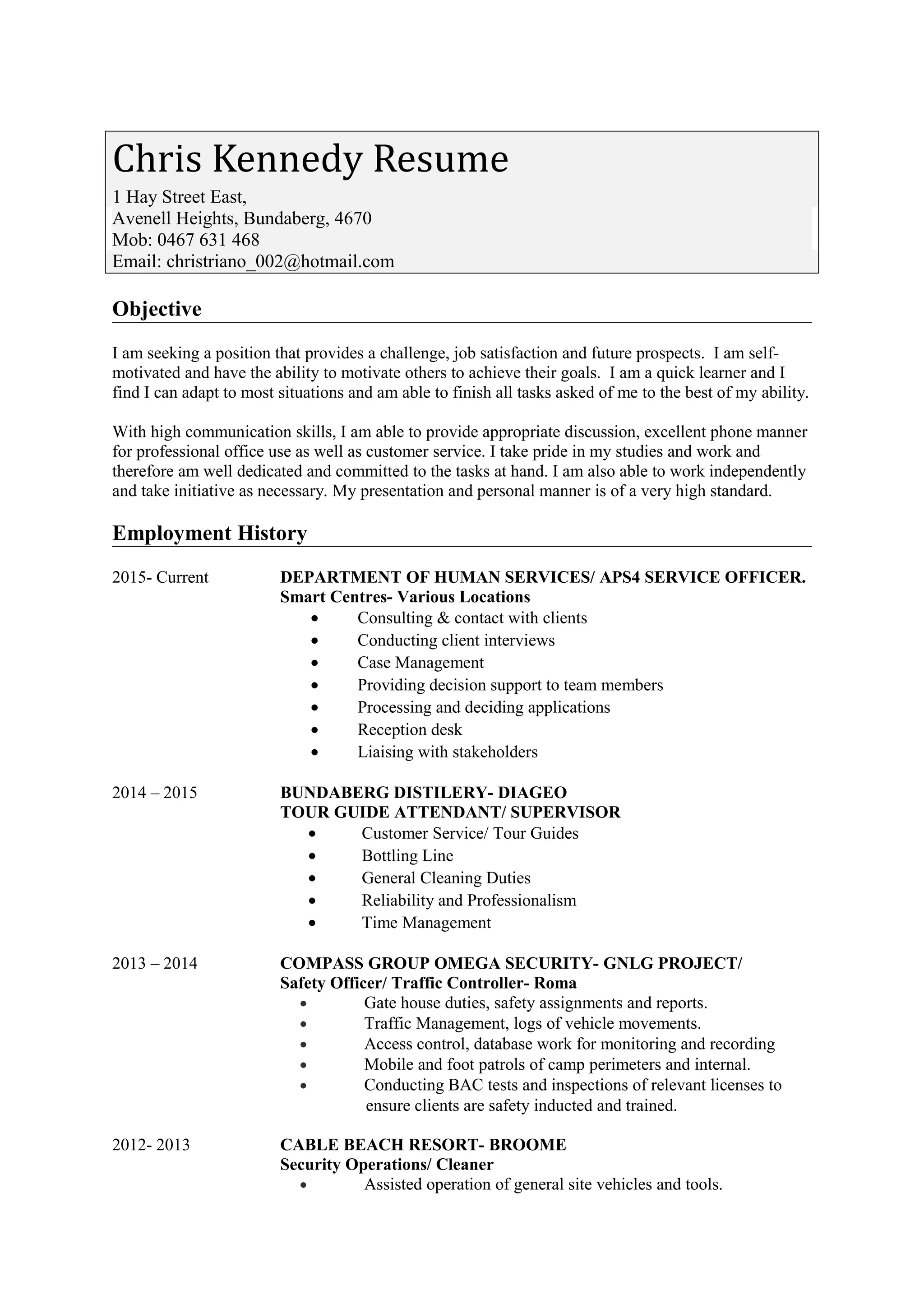 CURRENT RESUME 2 | DOC