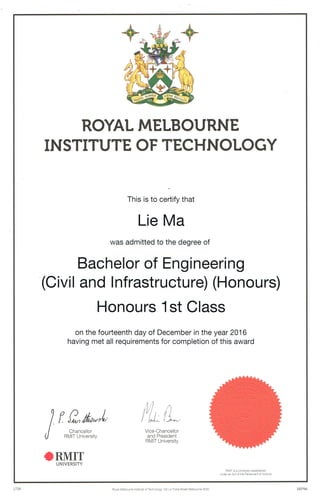 RMIT Certificate | PDF