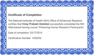 NIH Certificate of Completion | PPT