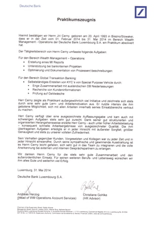 DBank Zeugnis 2015 | PDF