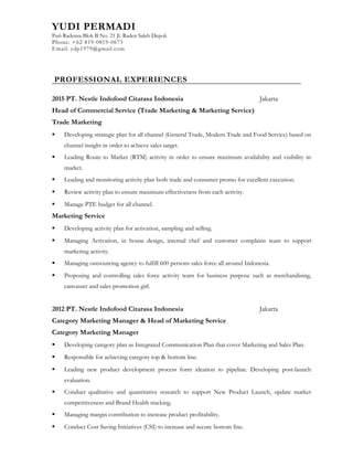 CV Yudi Permadi | PDF