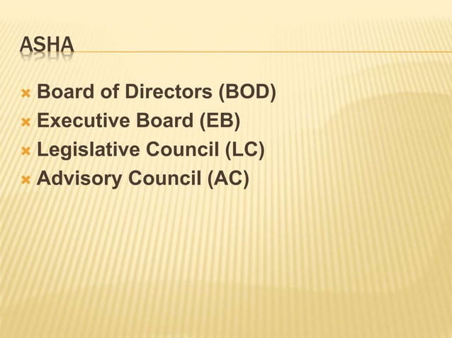 Political structure of ASHA and OSHA | PPTX