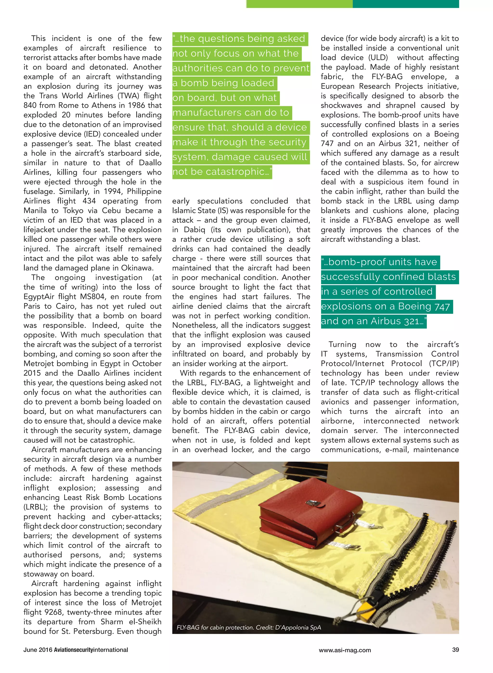 Aircraft Design_Addressing Security Concerns | PDF | Air Travel ...