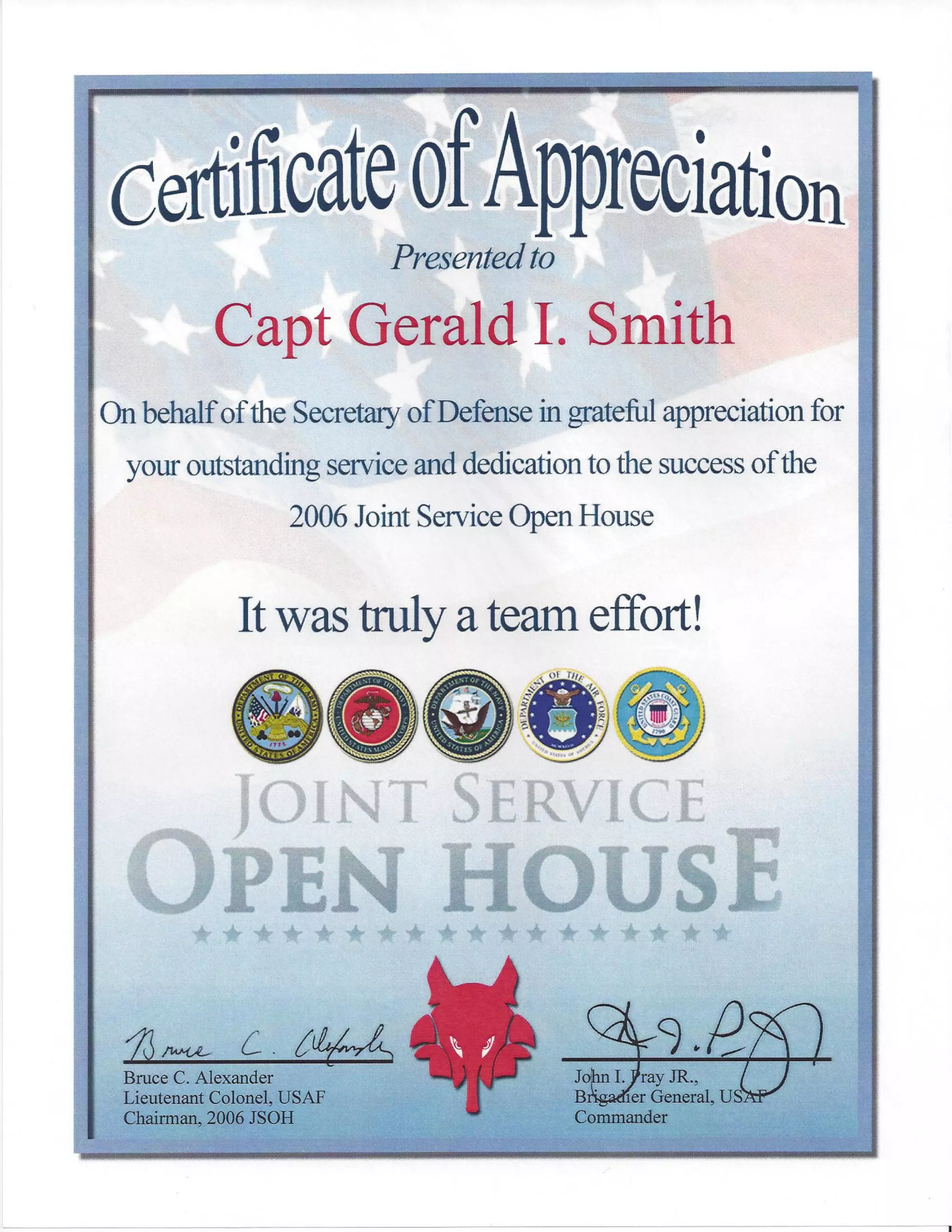 appreciation from General Tom Travis and General John Pray | PDF