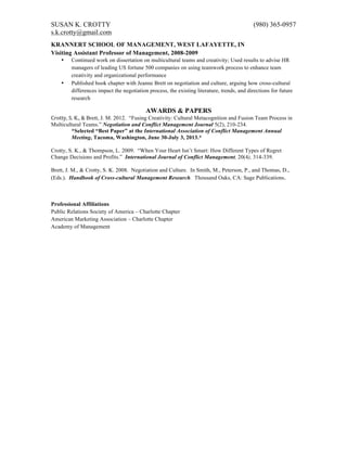 Susan Crotty Resume | PDF