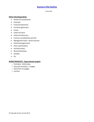 Business Plan Outline | PDF