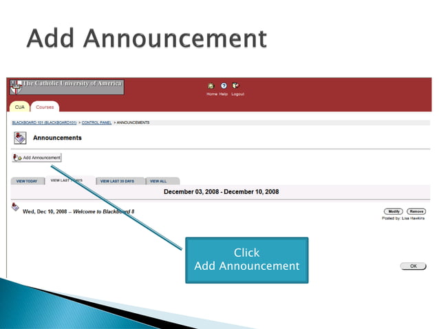 Adding Announcements | PPT