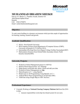 Resume - Muhammad Ibrahim Sheikh_Manager | PDF