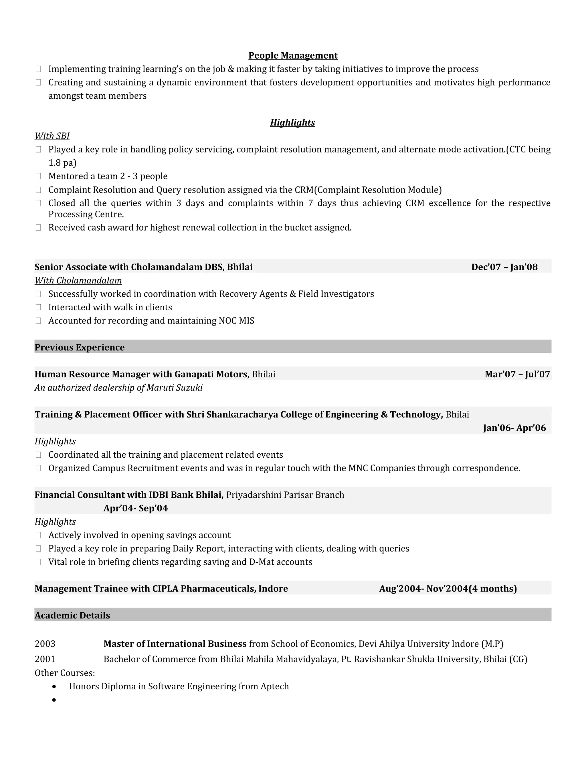 Priyanka Resume | DOC