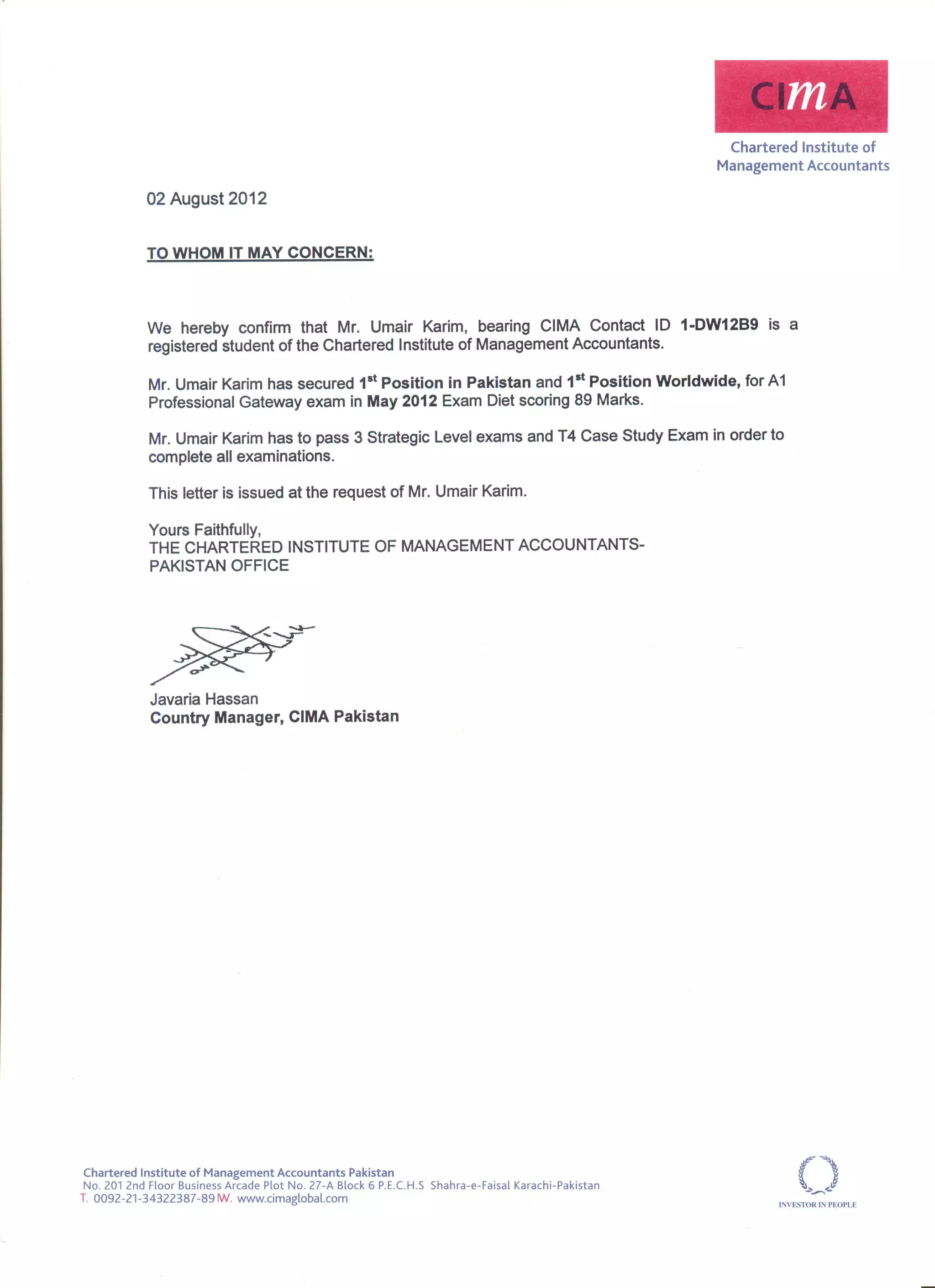 CIMA (Advanced Diploma in Management Accounting) | PDF