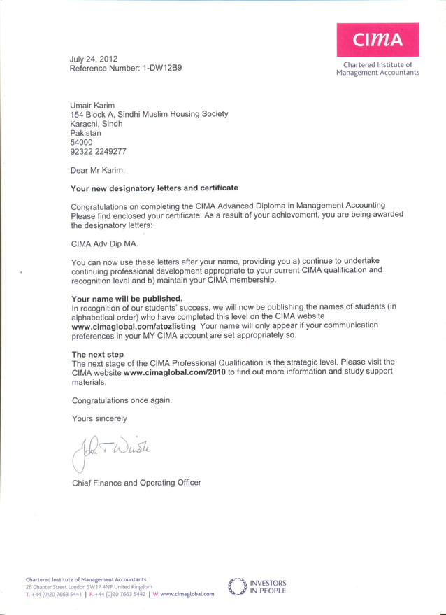 CIMA (Advanced Diploma in Management Accounting) | PDF