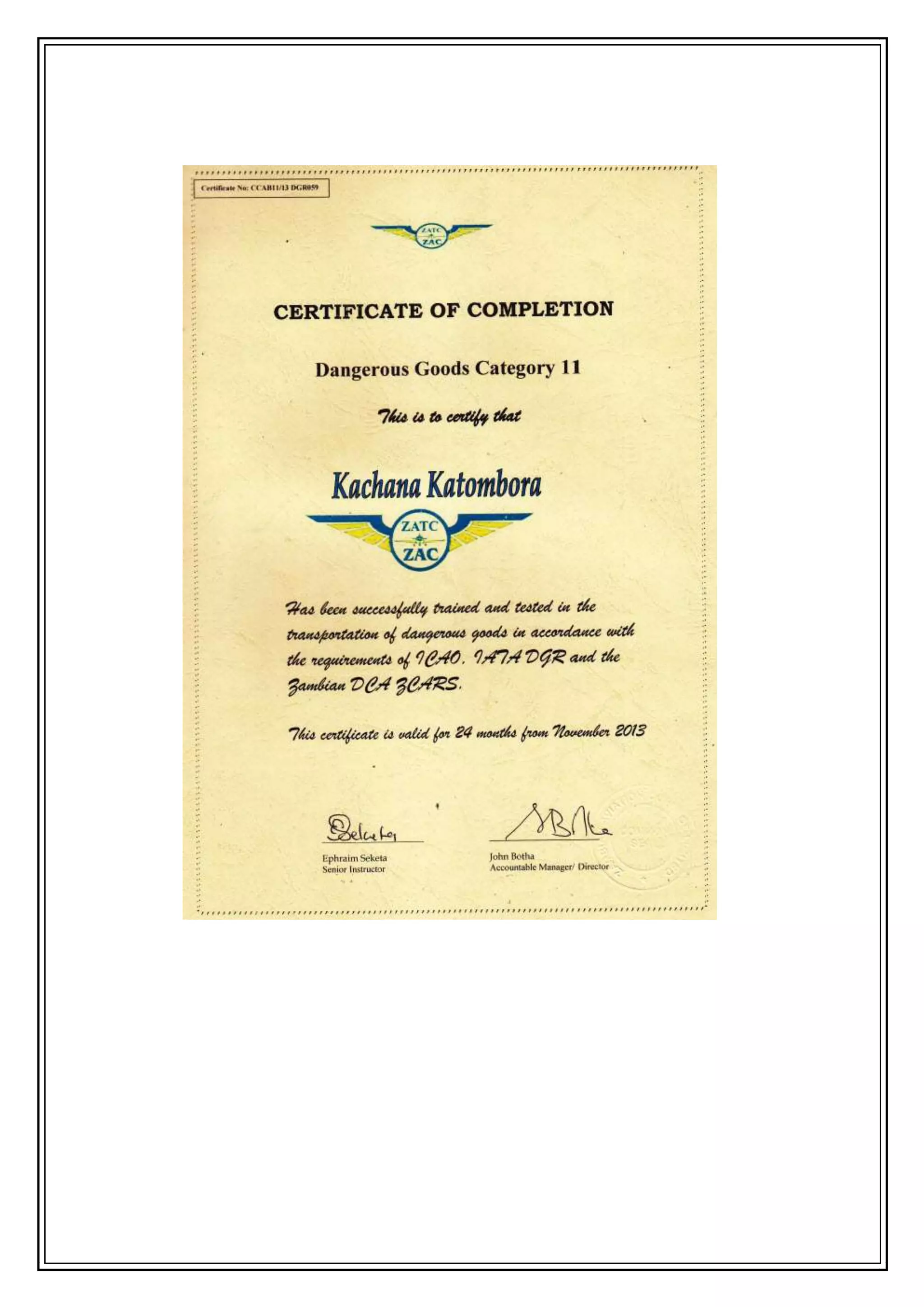 Chacha Katombora CV & Qualifications | PDF