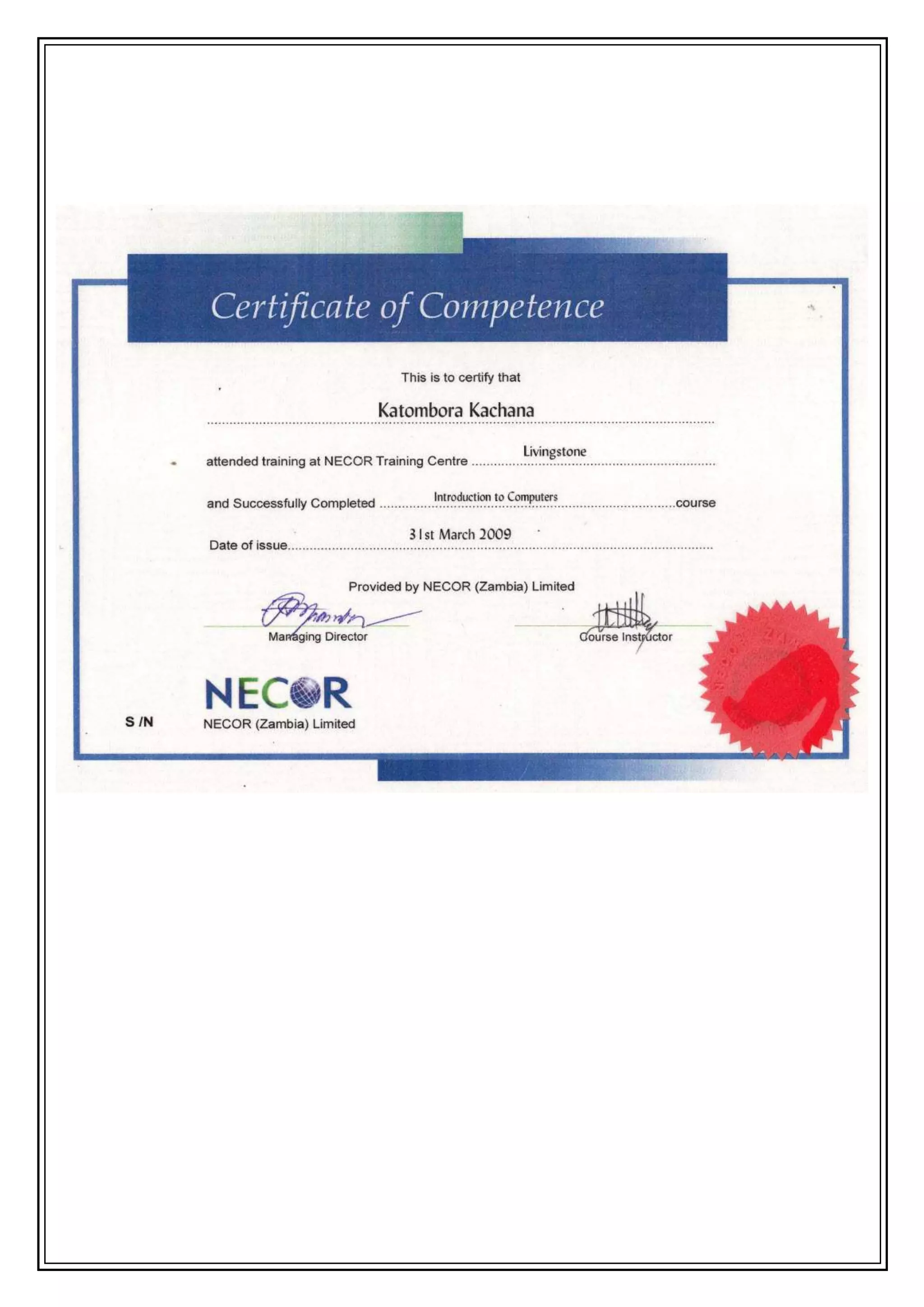 Chacha Katombora CV & Qualifications | PDF