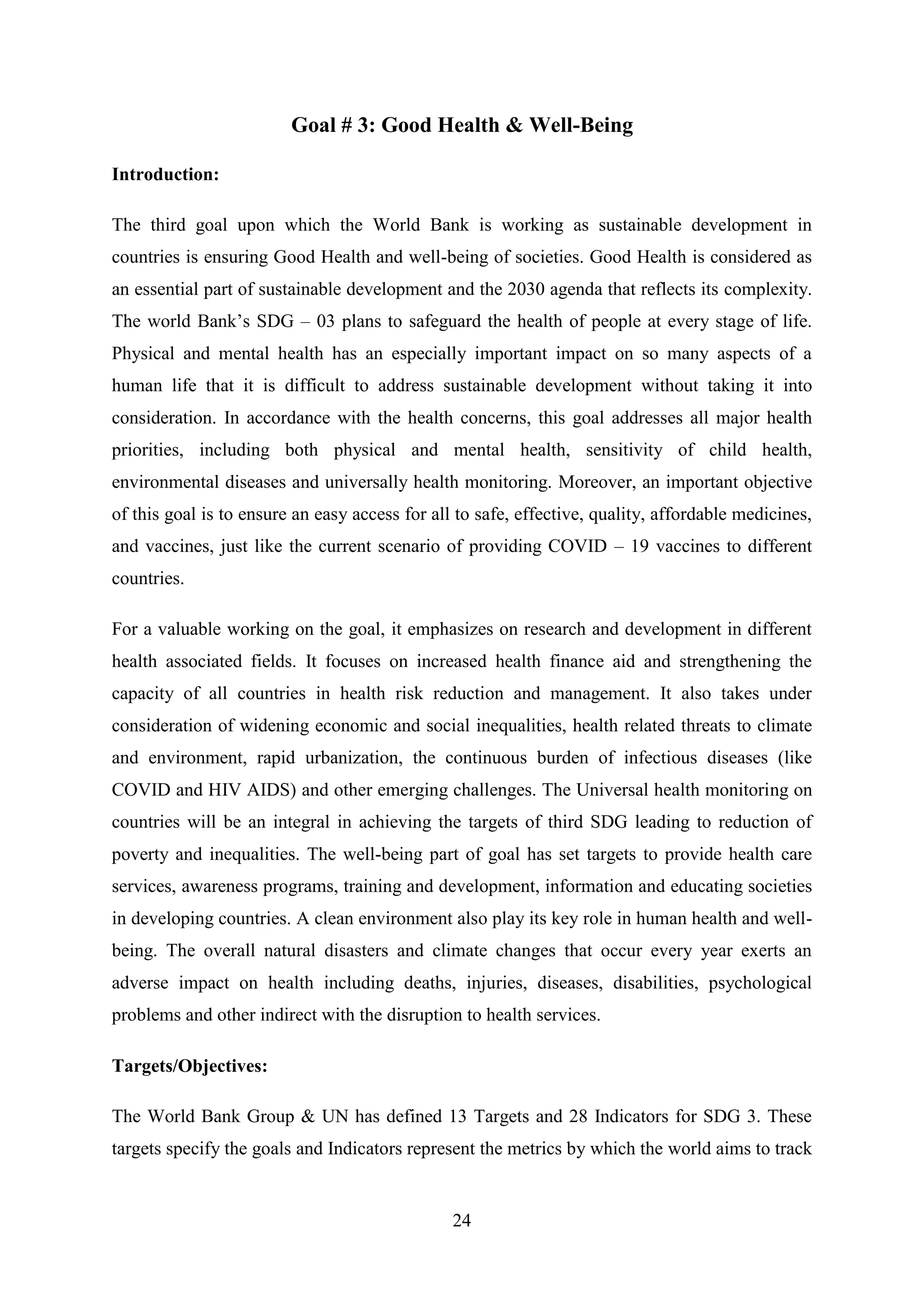 World Bank Sustainable Development Goals (17 SDG's) | PDF