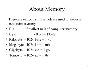 Bba i-introduction to computer-u-1-computer hardware system | PPT
