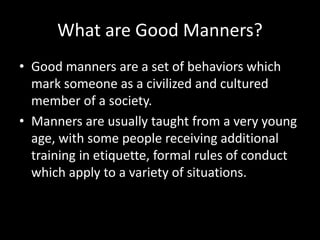 BBA II Unit 4 good manners | PPTX