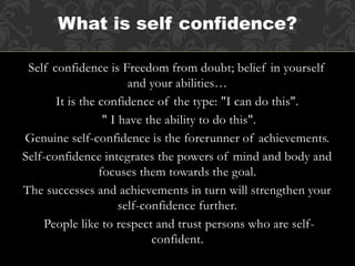 BBA II Unit 4 Sem II self-confidence | PPTX