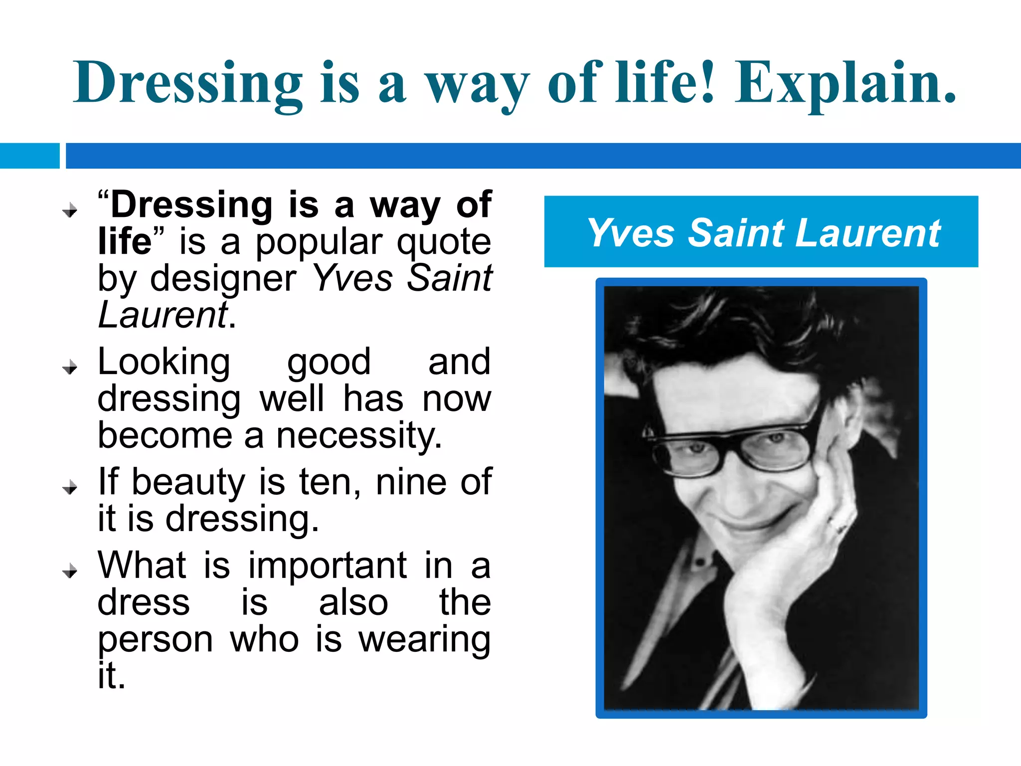 BBA II Unit V Dress for Success - Dressing Skills | PPT