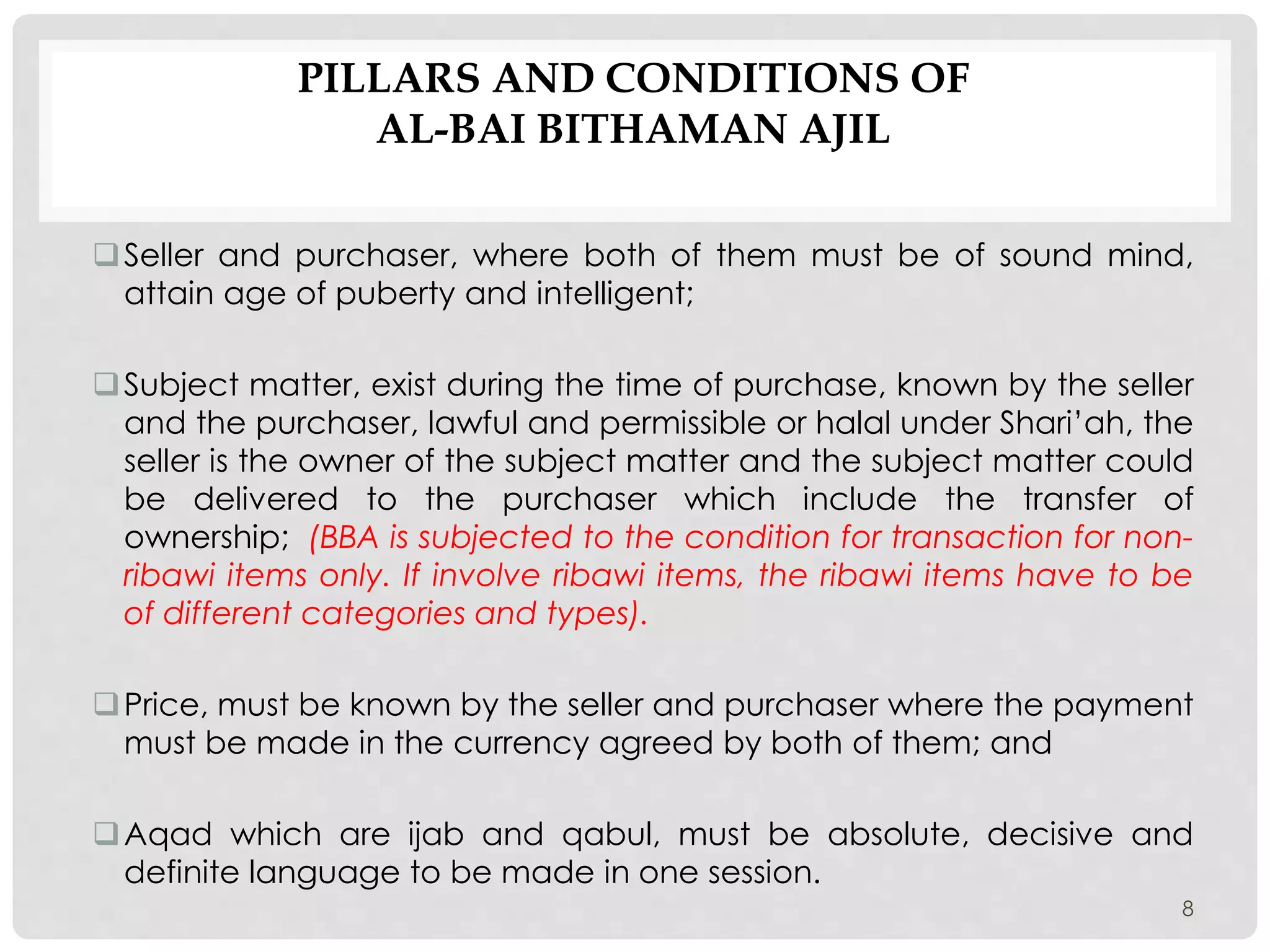 Al Bai Bithaman Ajil - Syariah and legal issues - the Malaysian ...