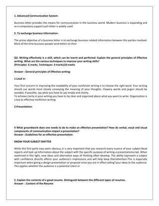 Bba101 communication skills | DOCX | Resume Writing and Advice | Job Search