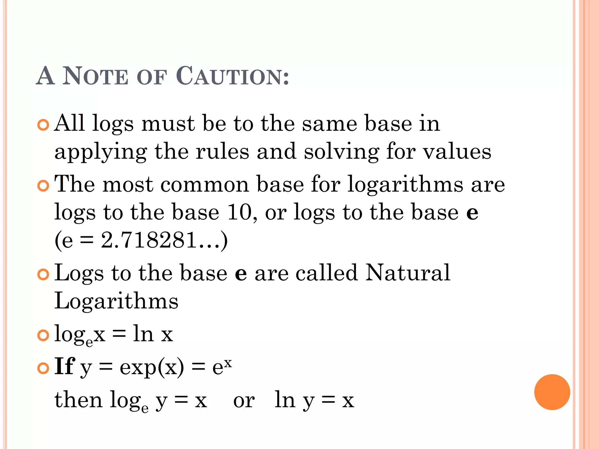 Logarithms | PDF | Business Accounting & Finance | Business