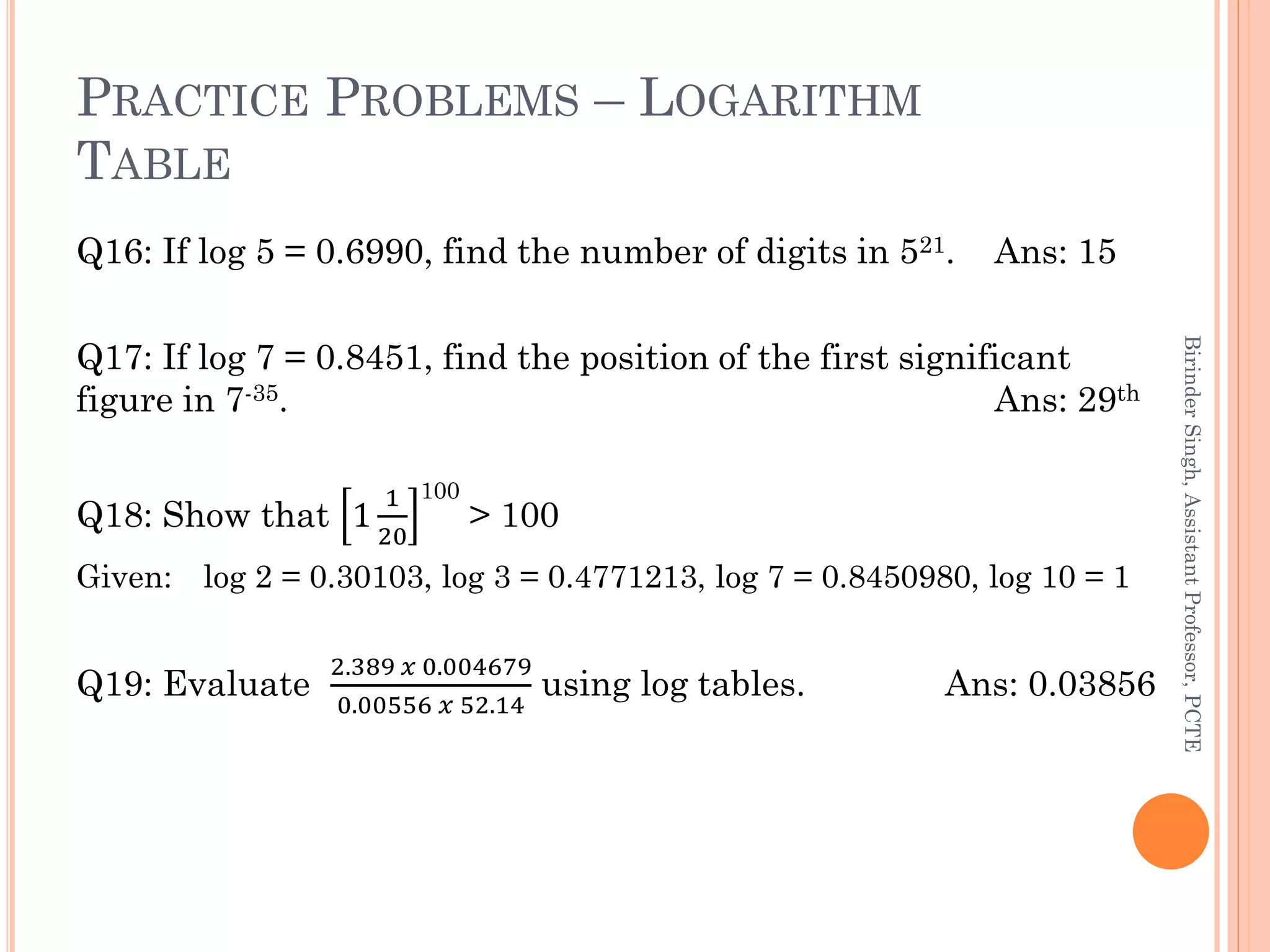 Logarithms | PDF