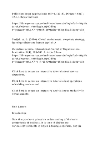 BBA 2010, Introduction to Business 1 Course Learning .docx