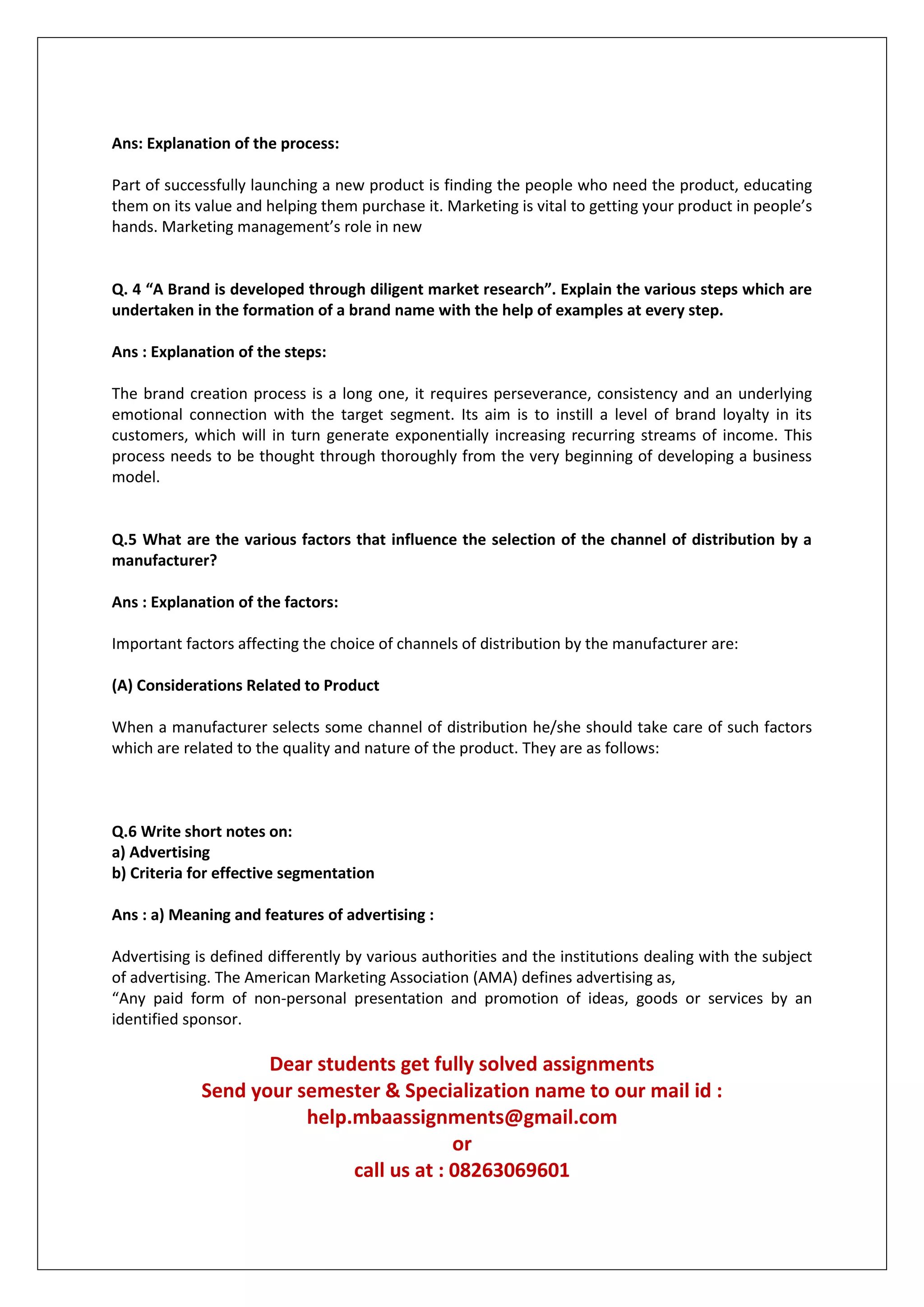 Bba 204 marketing management | PDF