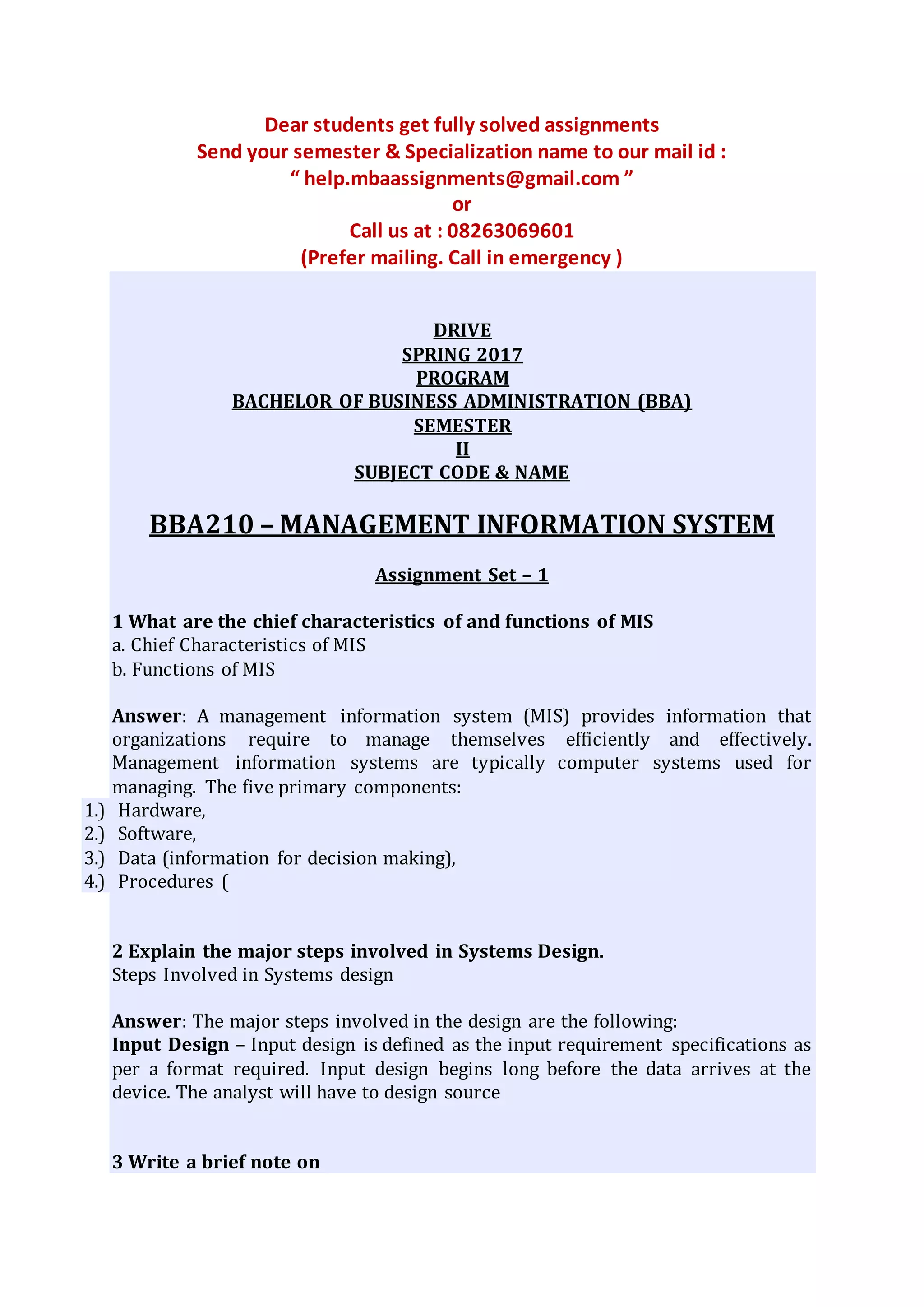 Bba210 – management information system | PDF