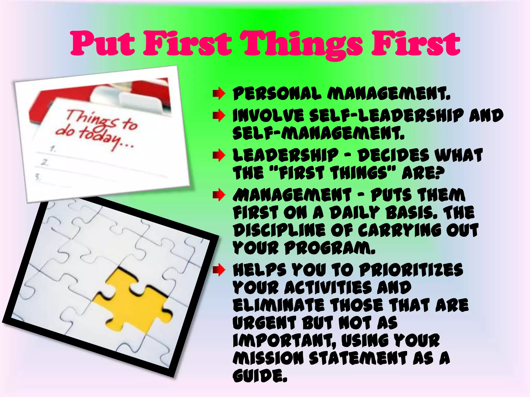 Habit 3 - First things first | PPTX