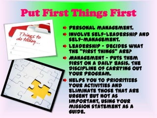 Habit 3 - First things first | PPTX
