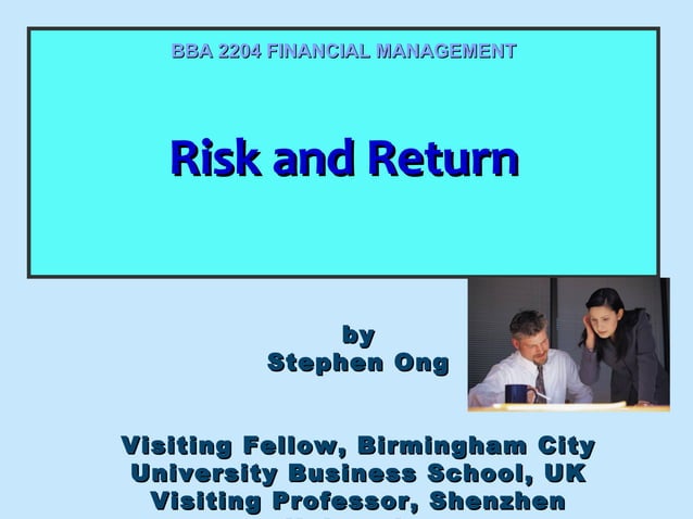 Bba 2204 fin mgt week 8 risk and return | PPT
