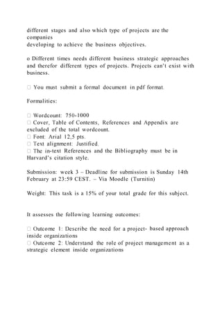 Bba222 project management case study 1 task the | PDF