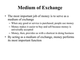 Bba 2 be ii u 2.1 functions of money | PPTX