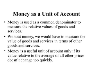 Bba 2 be ii u 2.1 functions of money | PPTX