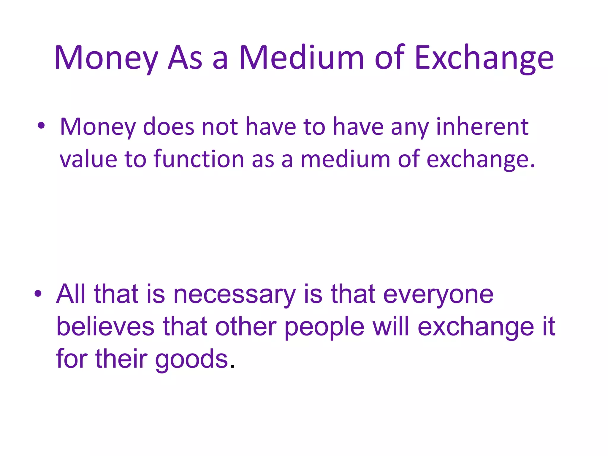 functions of money | PPTX