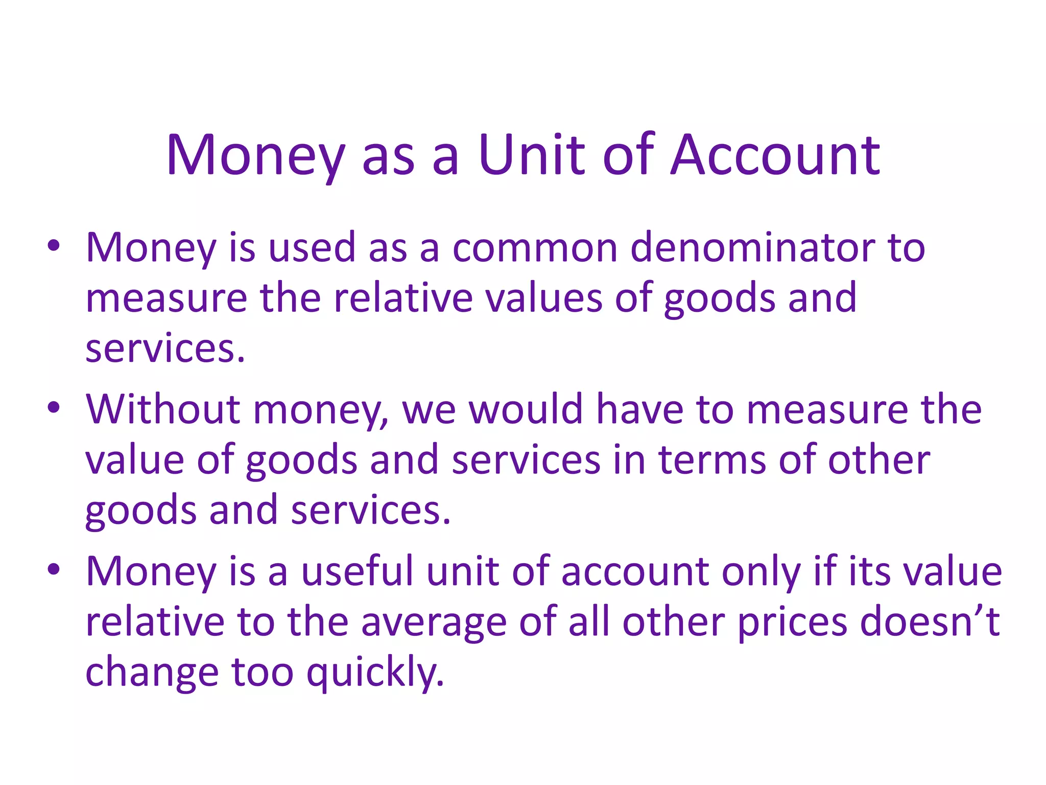 functions of money | PPTX