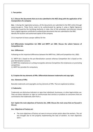 Bba 301 legaland regulatory framework | PDF