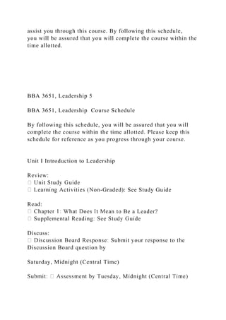 BBA 3651, Leadership 1 Course Description Presents .docx
