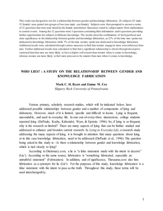 Research Study Complete | DOCX