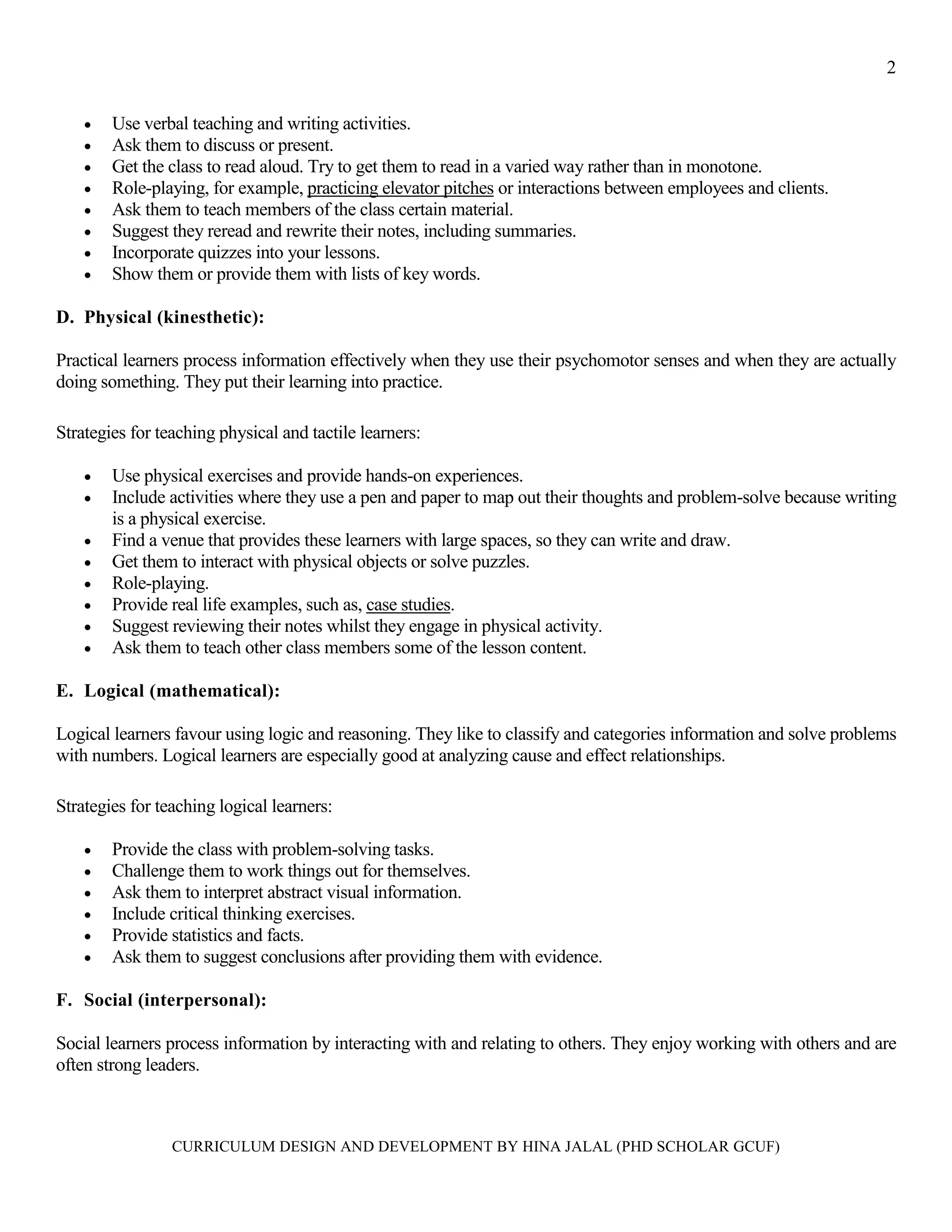 Selecting Instructional Strategies | PDF | Workshops and Classes ...