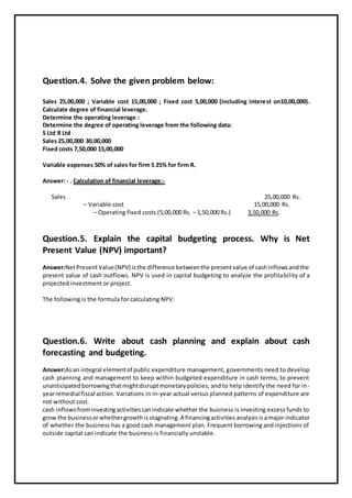 Bba 502 & financial management | DOCX