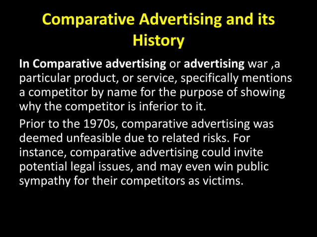 Comparative Advertising. | PPT