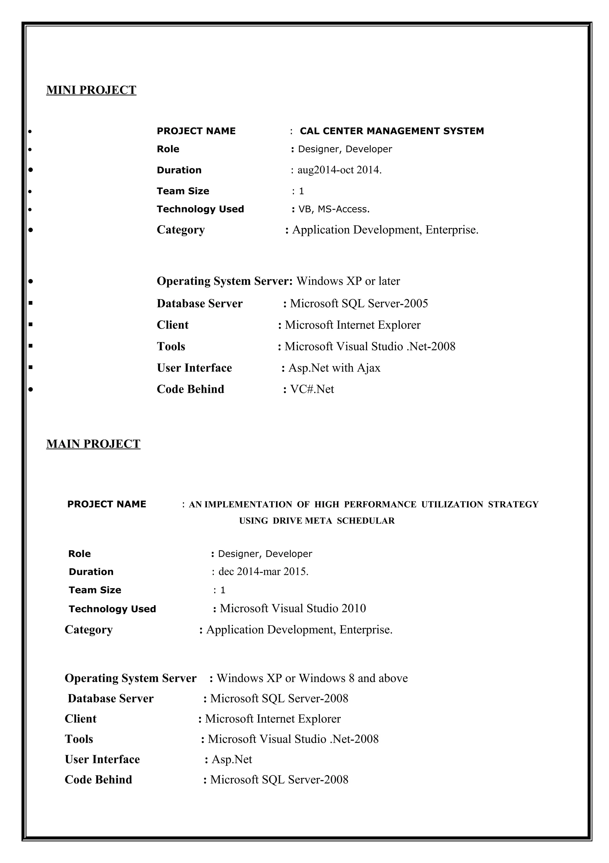 RESUME | DOC | Computing | Technology & Computing