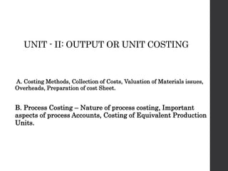 Introduction to Cost Accounting for BBA, B.com, BBA aviation management | PPT